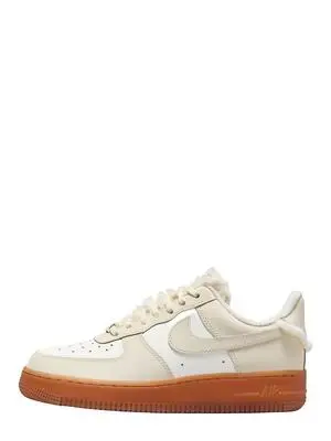 Nike Force 1 Low 'sail Gum Faux Fur' Sneakers - Beige Sail/gum