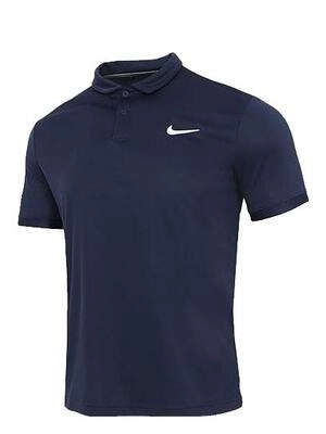 Nike Court Dri-fit Victory Casual Sports Tennis Lapel Short Sleeve Polo Shirt Blue - Navy