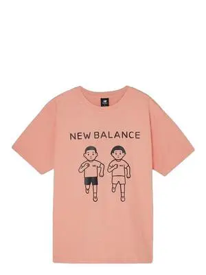 NEW BALANCE New Balance X Noritake Crossover Funny Pattern Round Neck Short Sleeve Couple Style Pink Pink