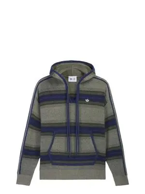 Adidas X Clot Striped Hoodie - Trace Khaki/tech Indigo