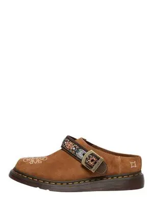 Dr. Martens Isham Suede And Jacquard Mules - Natural Tan