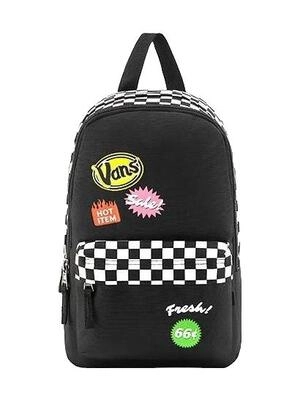 VANS Checkerboard Logo Backpack - Black/multi-color