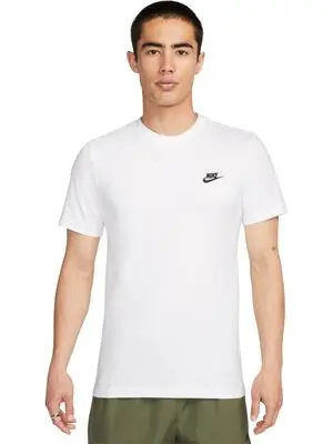 Nike Embroidered Crew-neck Short Sleeve - White