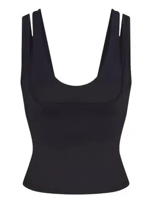 Nike X Skims Matte Double-strap Scoop Tank Top - Obsidian