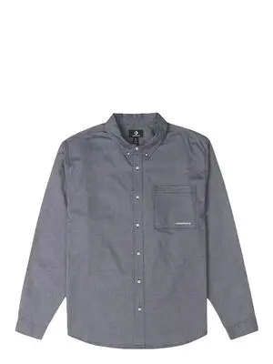 CONVERSE Oxford Button Up Shirt Asia Sizing 'grey Blue - Grey/blue
