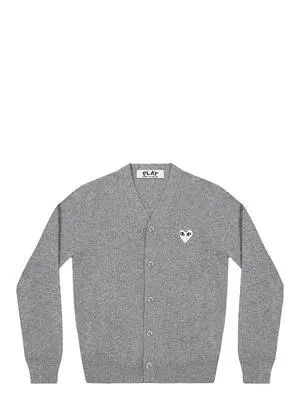 Play Comme Des Garcon COMME Des GARCONS PLAY Heart Emblem Cardigan Light Grey