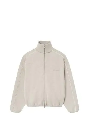 Fear Of God Fear Of God Essentials Modern Fleece Track Jacket Heather Stone/cloud White