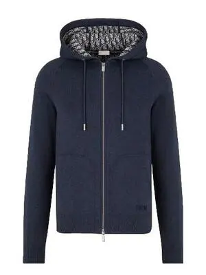 Dior Ss21 Loose Zipper Hooded Jacket - Blue