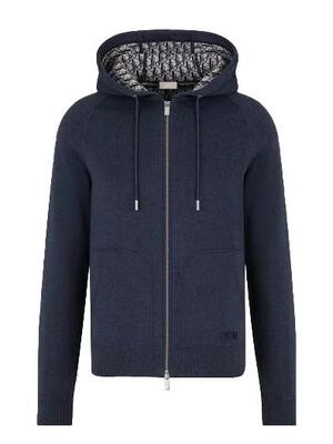 Dior DIOR SS21 Loose Zipper Hooded Jacket Blue
