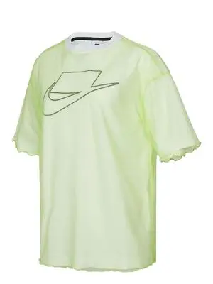 Nike Tulle Short Sleeve Top - Yellow