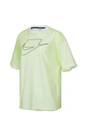 Nike Tulle Short Sleeve Top - Yellow
