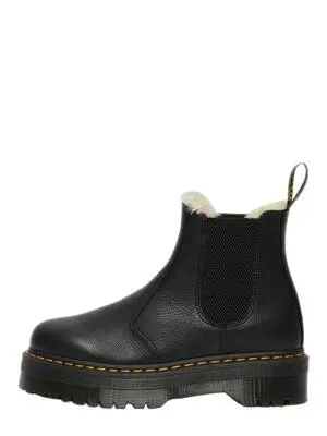 Dr. Martens 2976 Faux Fur Lined Platform Chelsea Boots - Black