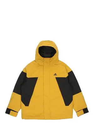 Adidas Hooded Down Jacket With Contrast Stitching And Logo - Default Color