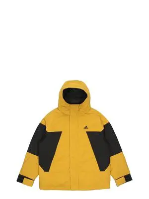 Adidas Hooded Down Jacket With Contrast Stitching And Logo - Default Color