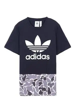 Adidas Originals Short Sleeve Tee With Camouflage Detail - Black
