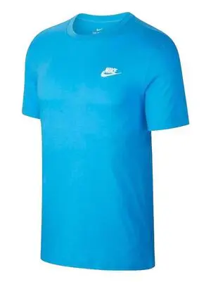 Nike Club Embroidered Logo Round Neck Short Sleeve Blue - Default Color