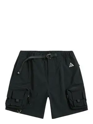 Nike Embroidered Logo Lacing Waterproof Multiple Pockets Shorts - Black