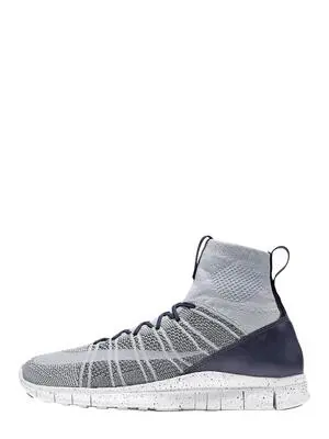 Nike Free Mercurial Superfly Flyknit High Top Sneakers - White/grey