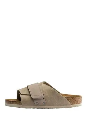 BIRKENSTOCK Kyoto Nubuk Leather Slides - Tan