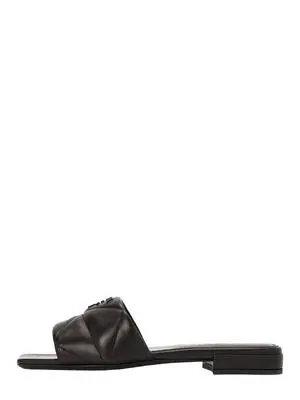 Prada Quilted Nappa Leather Sabots - Black