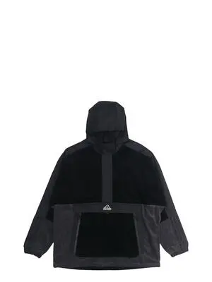 Adidas Corduroy Anorak Half Zipper Hooded Logo Jacket - Multi-color