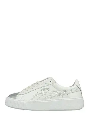 PUMA Basket Platform Sneakers - White/silver