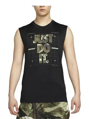 Nike Dri-fit Camouflage Graphic Sleeveless T-shirt - Black