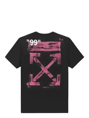 Off-White Men's Off-white Arrow Pattern Short Sleeve Loose Fit Black T-shirt Black