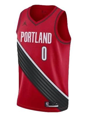 JORDAN Brand Nba Portland Trail Blazers Damian Lillard Replica Jersey - Red