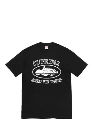 Supreme X Corteiz Fw23 Rules The World Tee 'black - Black/white