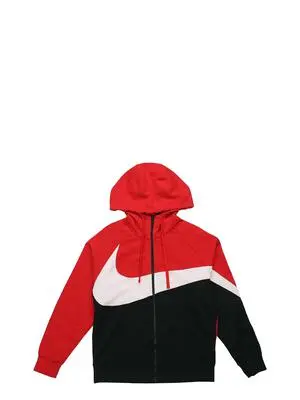 Nike Color Blocked Hooded Zip-up Jacket - Red