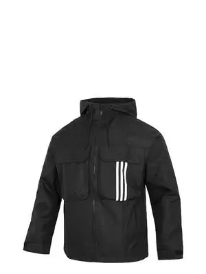 Adidas Hooded Jacket With Sporty Stripes - Default Colorway