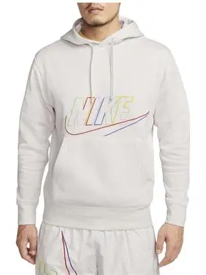 Nike Club+ Bb Pullover Hoodie With Embroidered Logo - White