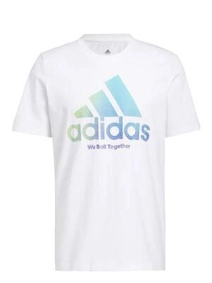 Adidas Alphabet Large Logo Round Neck Short Sleeve White T-shirt - Default Color