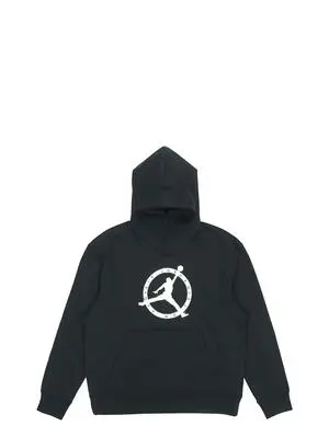JORDAN X Off-white Crossover Logo Embroidered Fleece Pullover Hoodie - Black/white/forest Green