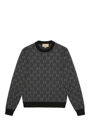 Gucci Gg Wool Jacquard Sweater - Grey