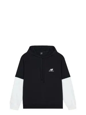 NEW BALANCE Colorblock Layered Hoodie - Black