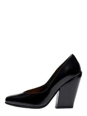 Onitsuka Tiger Black Leather Block Heel Pumps - Black/black