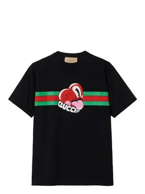 GUCCI Gucci Graphic Cotton T-shirt 'black'