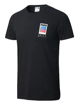 PUMA Sport Printed Short Sleeve Tee - Black
