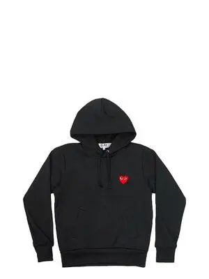 Play Comme Des Garcon Red Heart Hoodie - Black