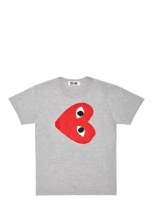 Play Comme Des Garcon Red Love Printing Short Sleeve - Grey
