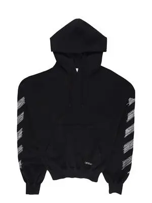 Off-White Scribble Diag-print Cotton Hoodie - Black