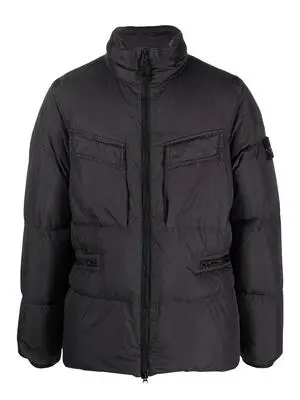Stone Island Crinkle Reps Down Jacket - Black