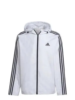 Adidas Essentials 3-stripes Woven Windbreaker Jacket - White/black