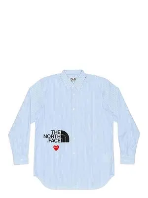 Play Comme Des Garcon X The North Face Striped Shirt - Blue