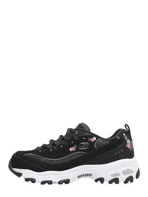 Sketchers D'lites 1.0 Embroidered Sneakers - Black
