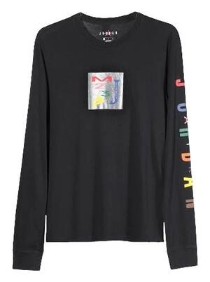JORDAN 23 Color Label Pattern Long Sleeves T-shirt - Black
