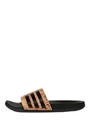 Adidas Adilette Cloudfoam Plus Cork Slides - Black/orange
