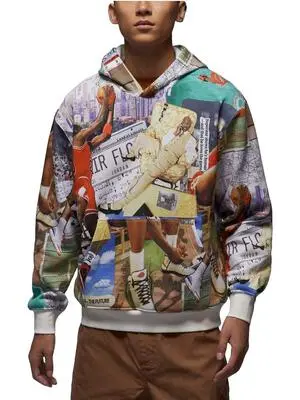 JORDAN Air Brooklyn Fleece All Over Print Hoodie - Multi-color